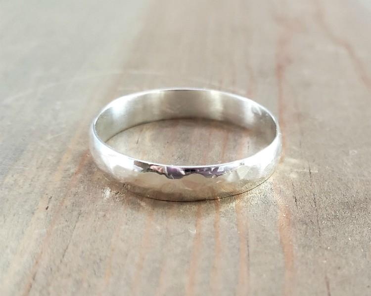 Distressed Hammered Silver Ring | BloomingOak Design