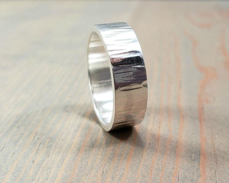 Tree Bark Hammered Ring | BloomingOak Design