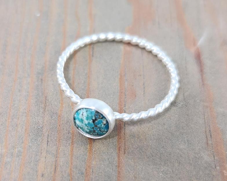 Twisted Wire Turquoise Ring | BloomingOak Design